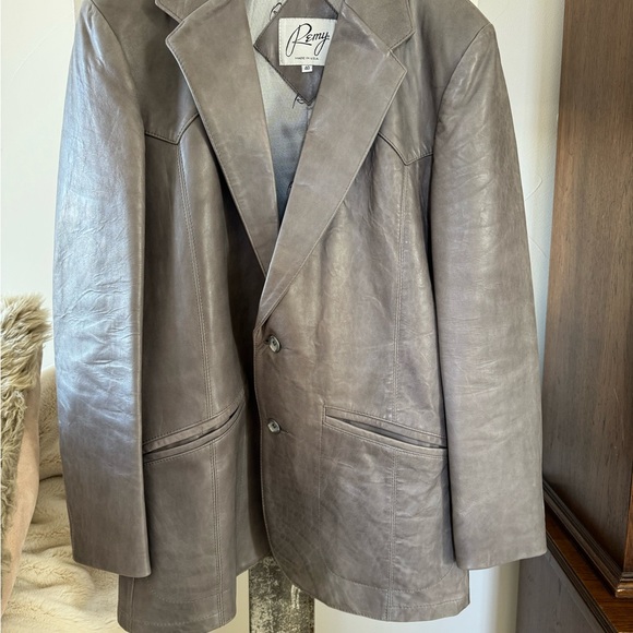 Remy Leather | Jackets & Coats | Remy Beautiful Gray Lambskin Leather ...